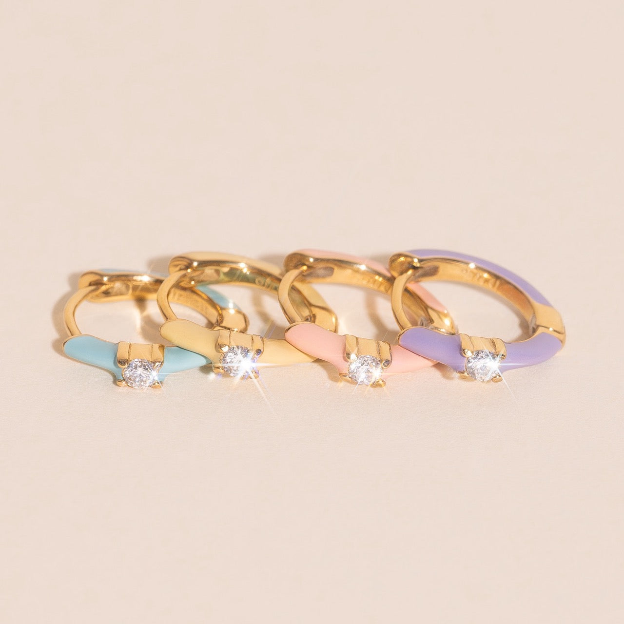 Color Pop Crystal Gold Huggie Hoop Stack Pack (4 pairs) – Oh Clementine