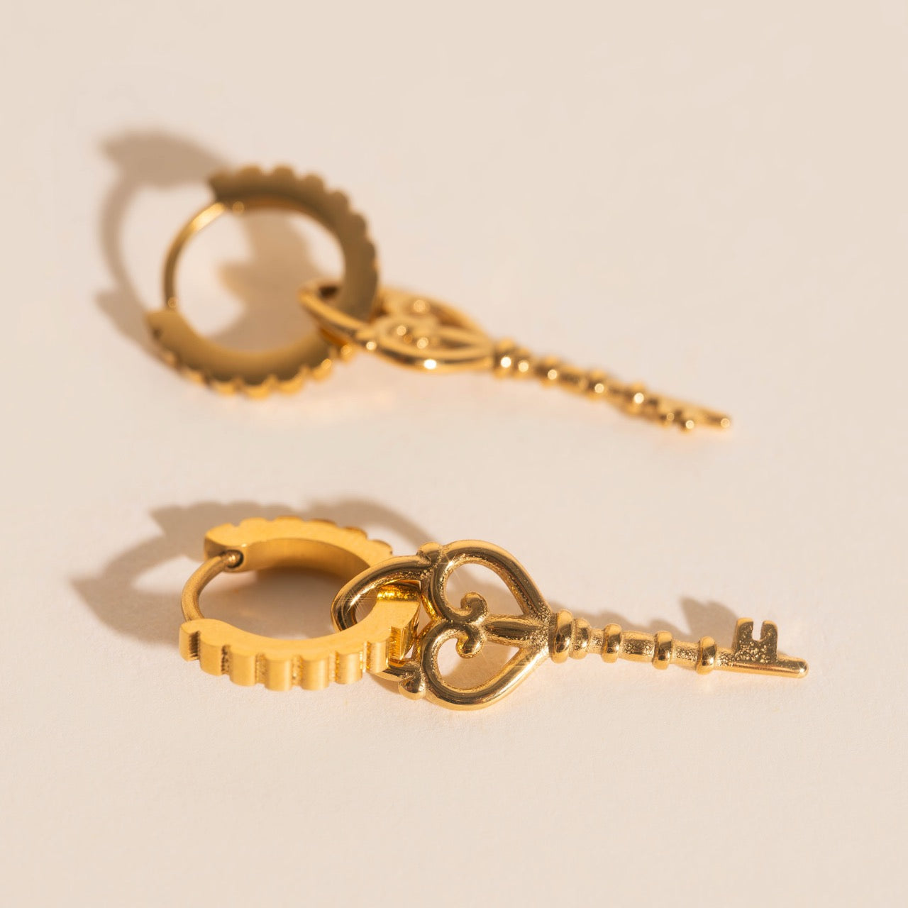 Key Heart Huggie Hoop Charms – Oh Clementine
