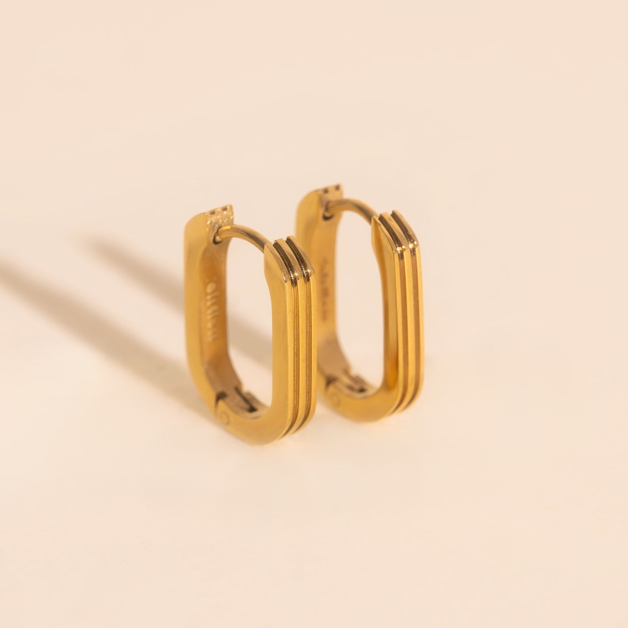 Oblong Line Huggie Hoop Earrings – Oh Clementine
