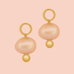 Natural Pearl Huggie Hoop Charms – Oh Clementine